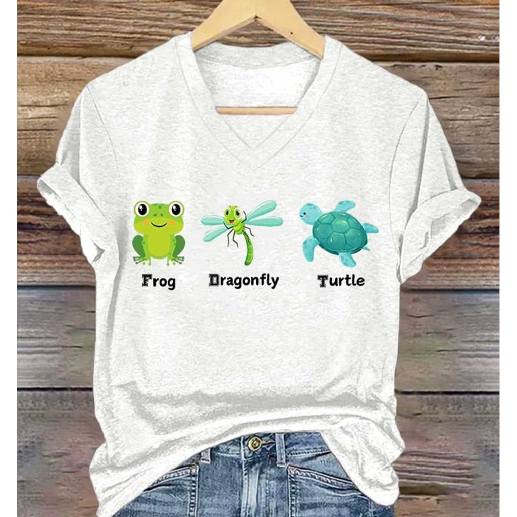 FDT Frog Dragonfly Turtle Animal Shirt