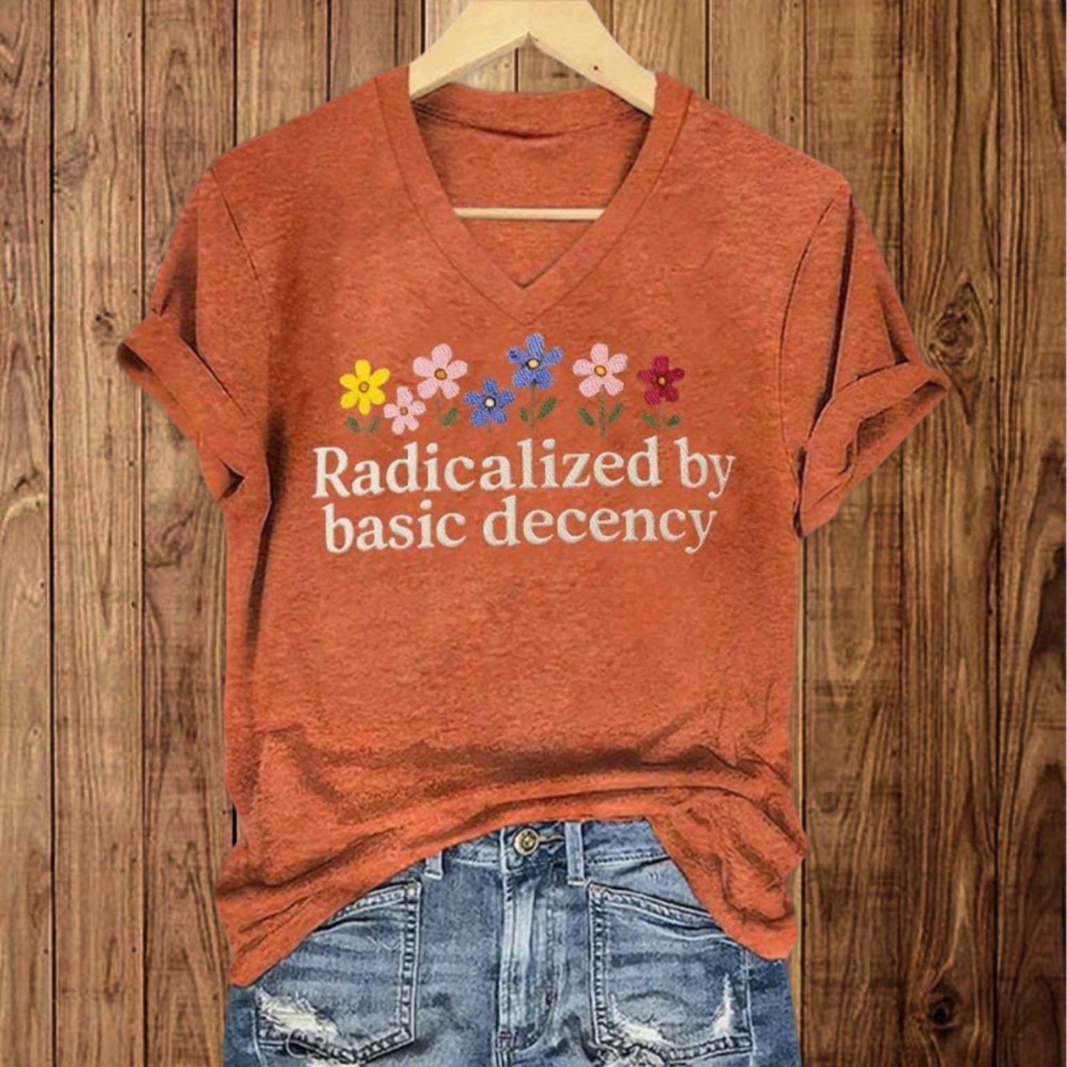 Radicalized By Basic Decency Flower FDT Shirt