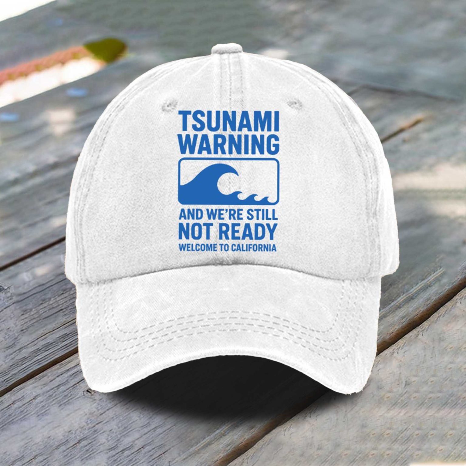 Tsunami Warning California Baseball Cap