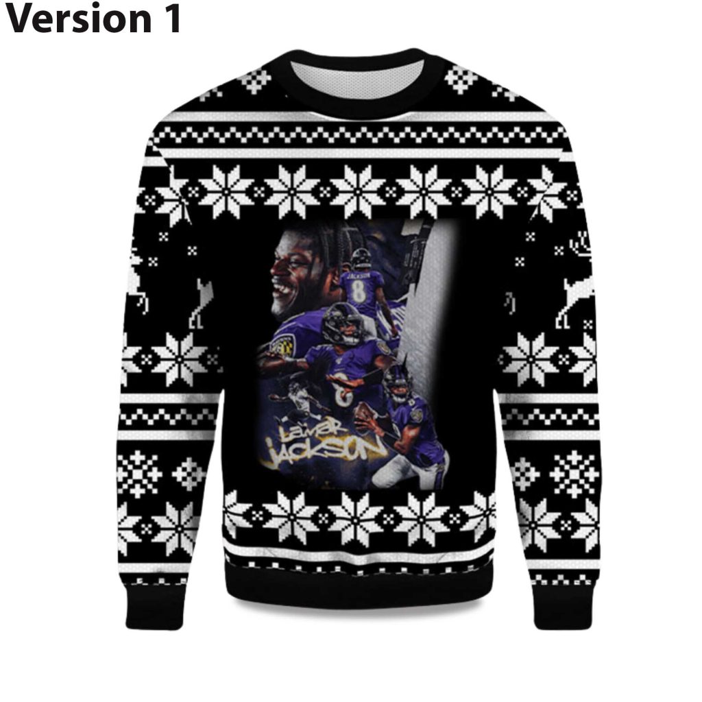 2025 Baltimore Ravens Lamar Jackson Ugly Sweater - IYS Home & Garden