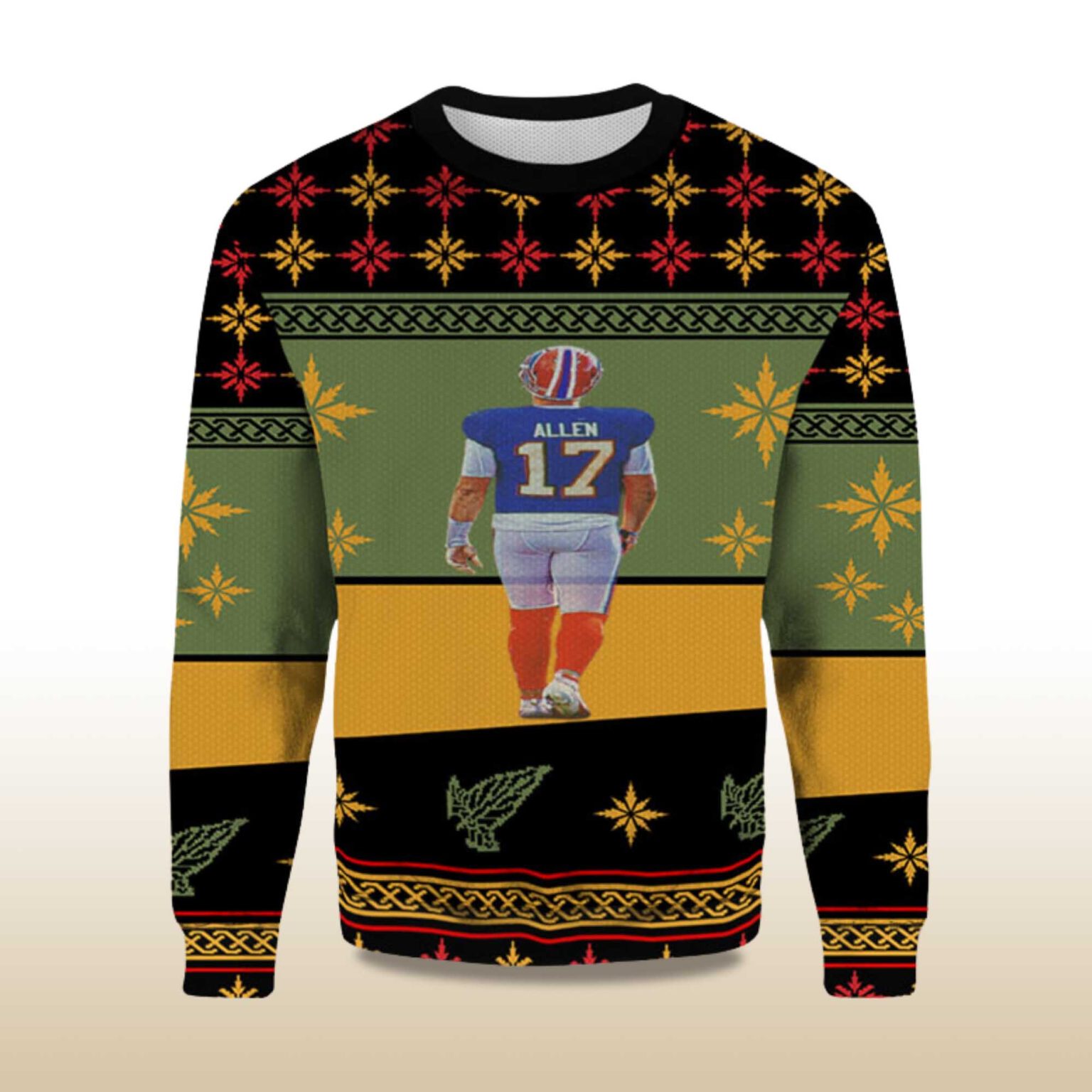 2025 Josh Allen Quarterback Ugly Christmas Sweater
