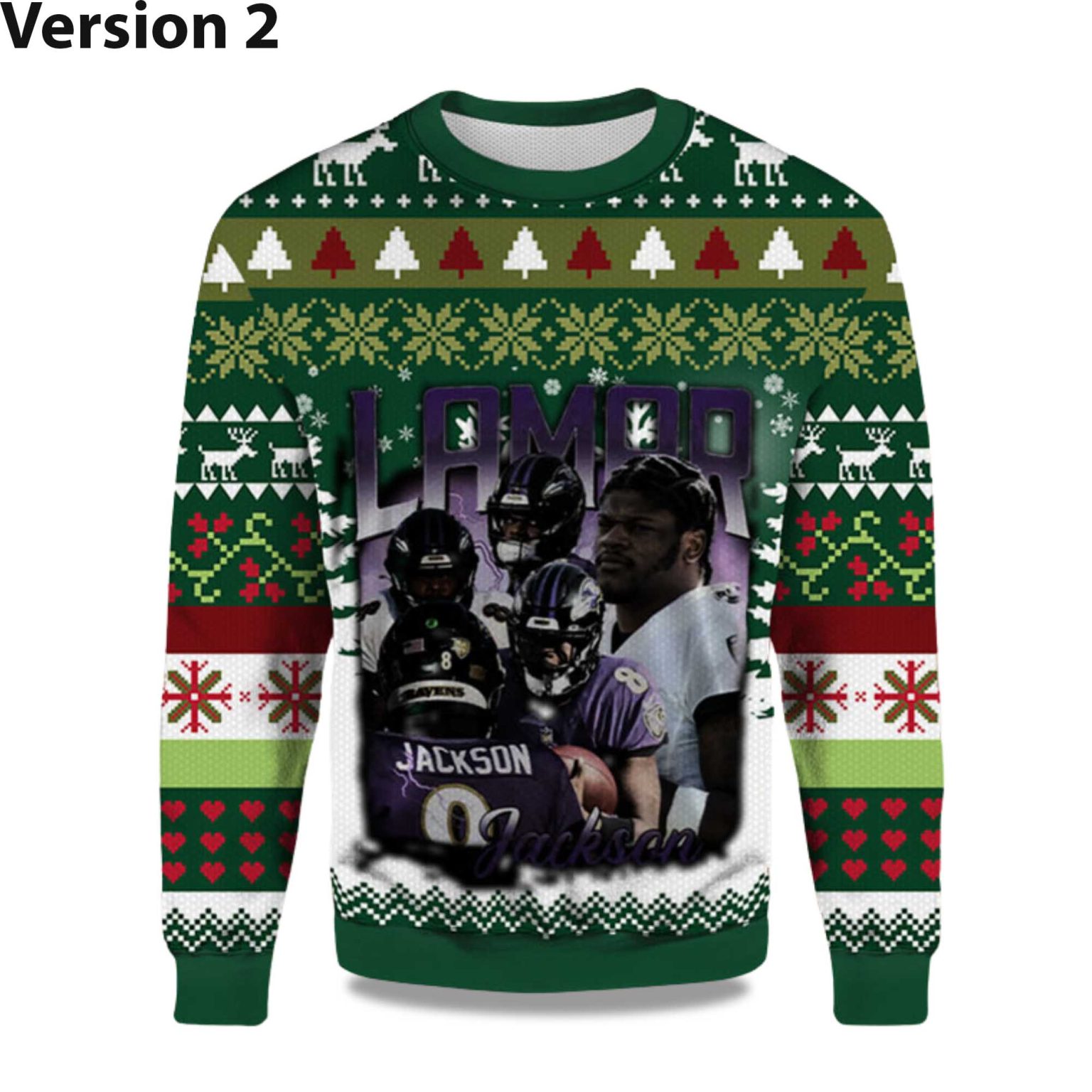2025 Lamar Jackson Baltimore Ravens Ugly Sweater
