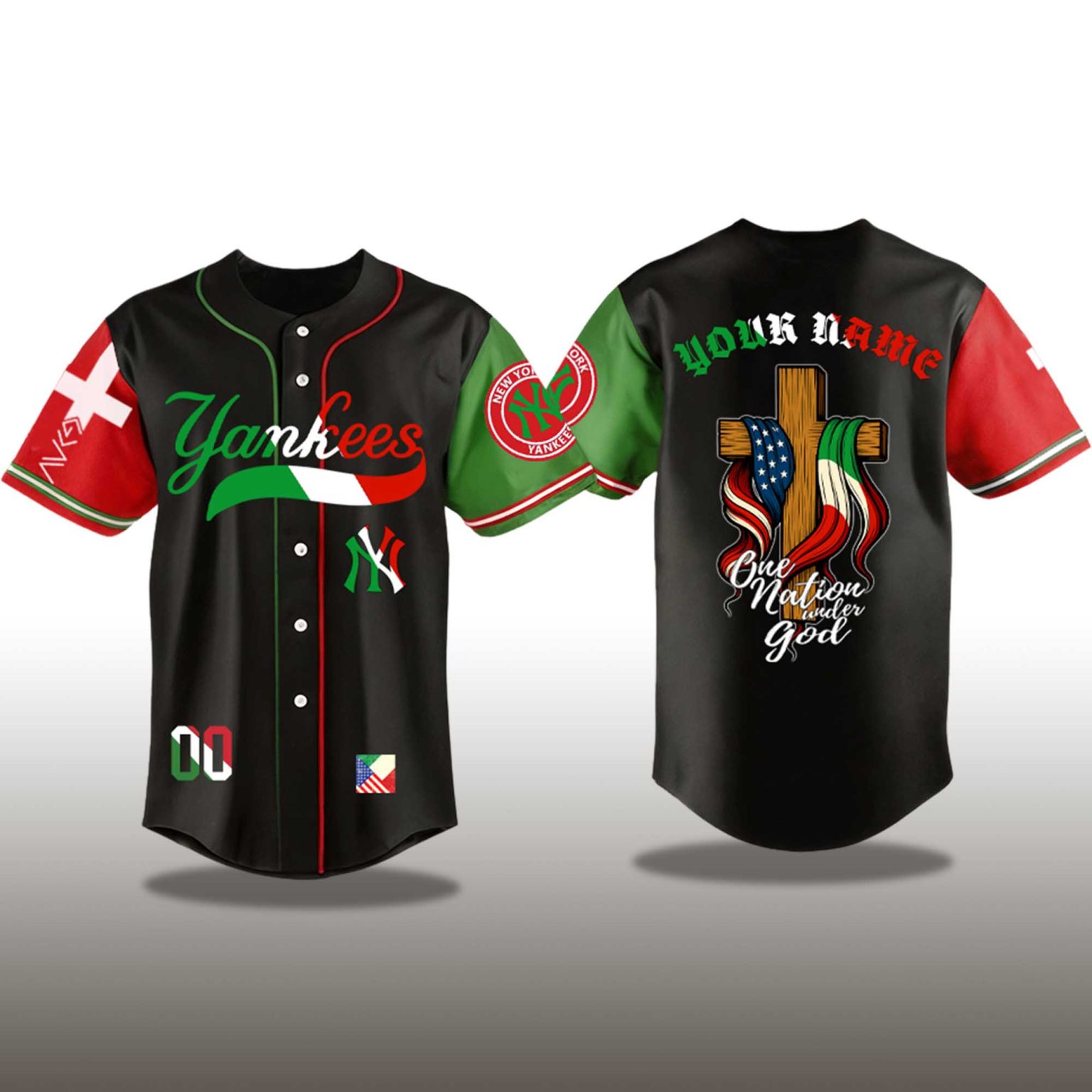New York Yankees God One Nation Italian American Heritage 2025 Jersey