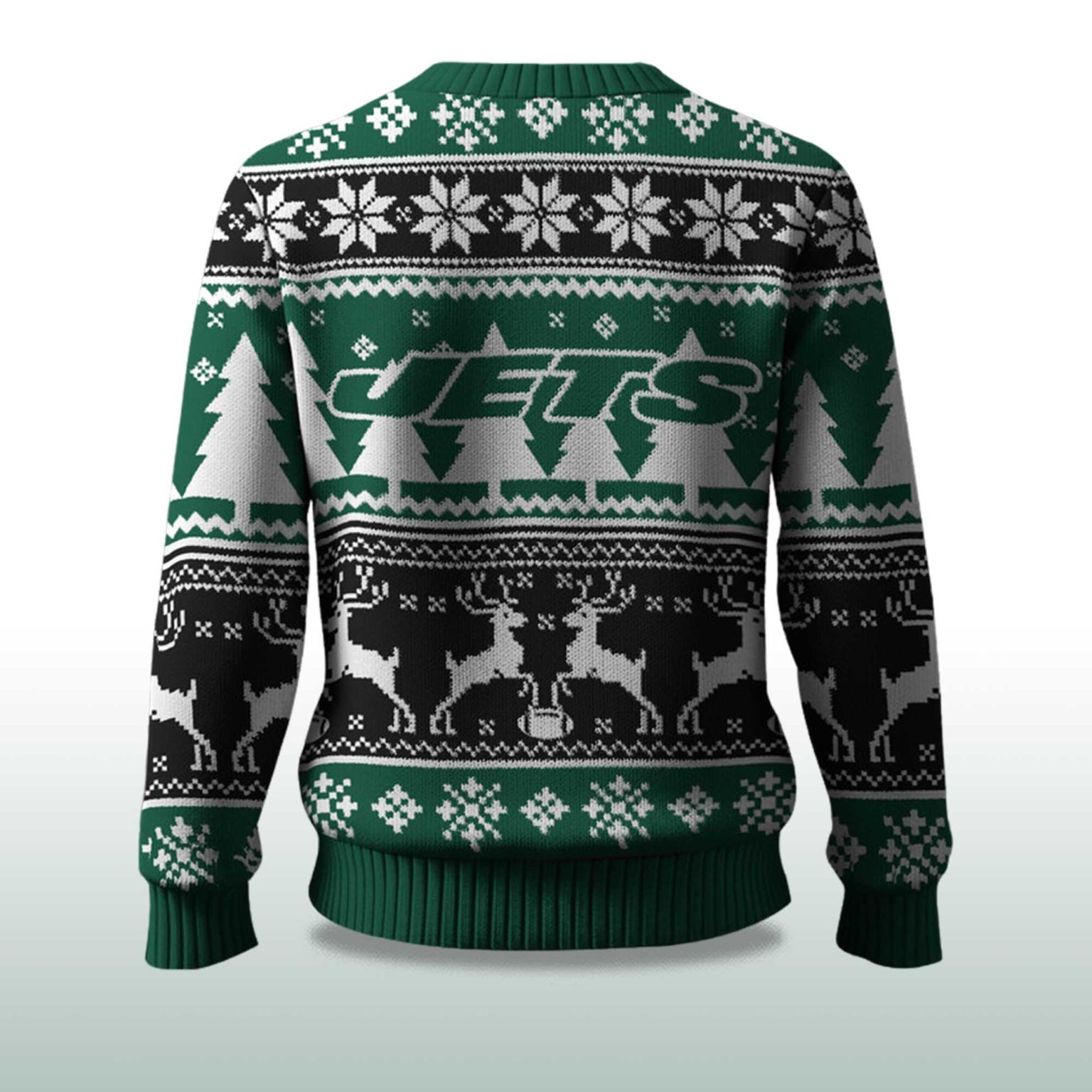 2025 Christmas Jets Reindeer Football Ugly Sweater