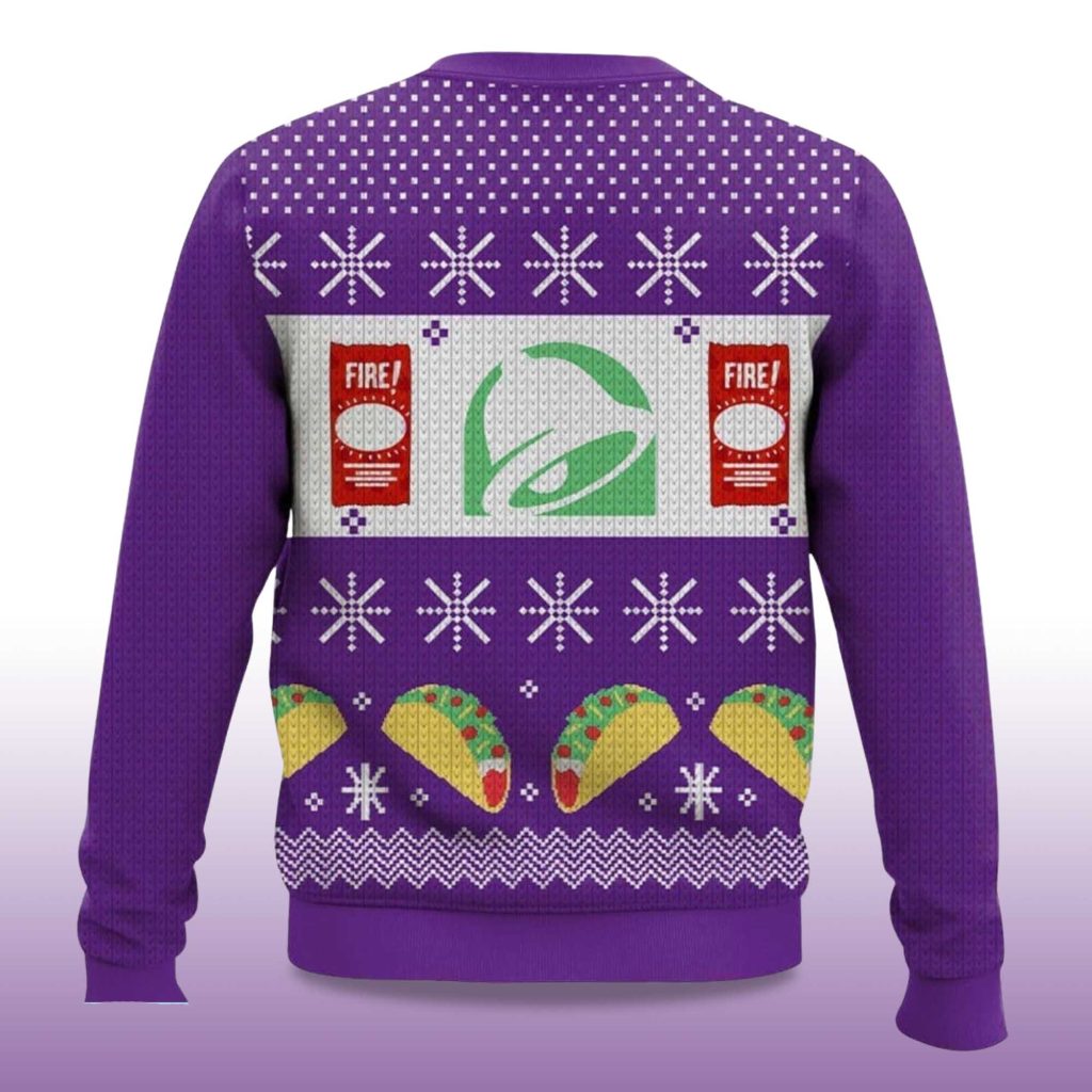 2025 Jingle Bells Taco Shells Fire Ugly Christmas Sweater