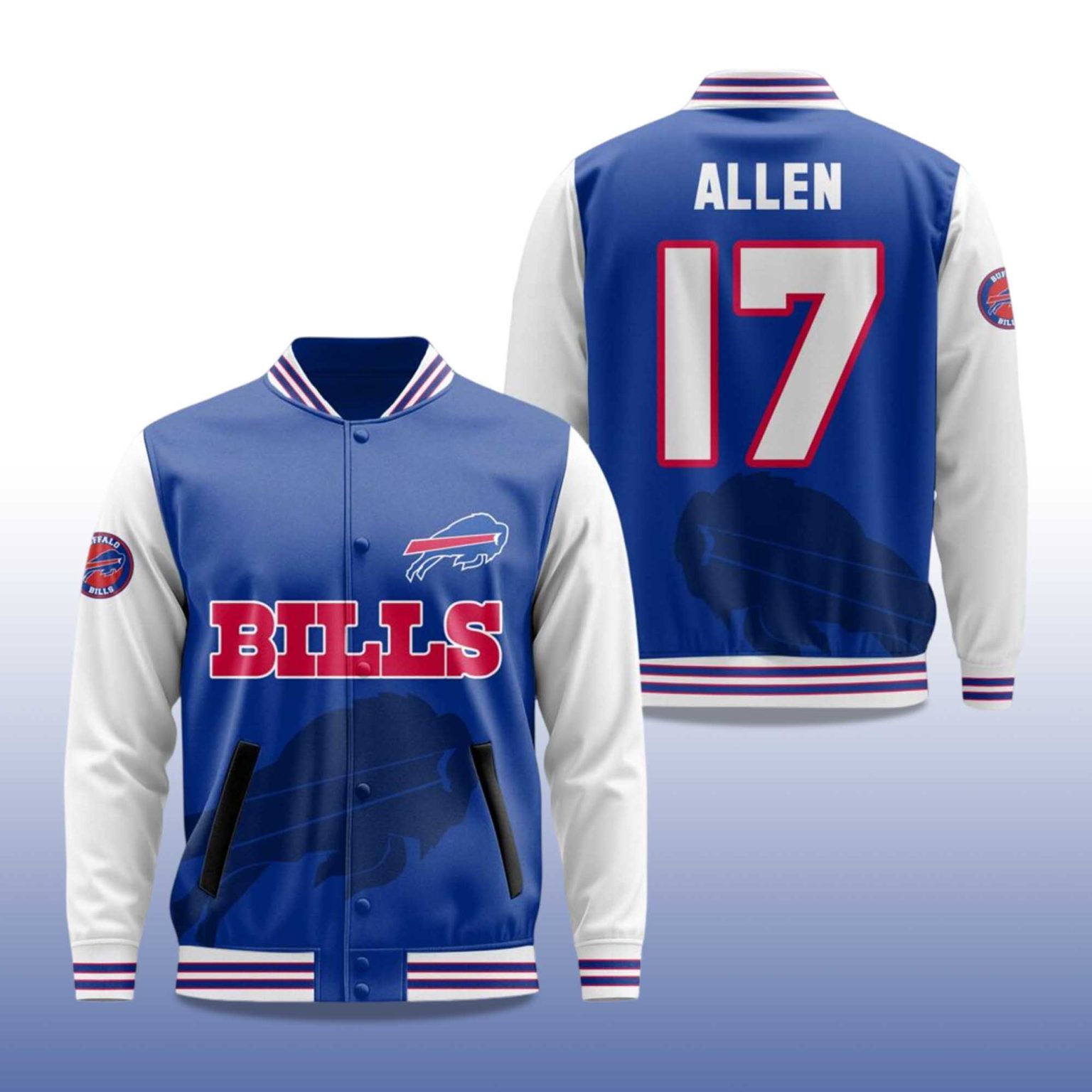 Josh Allen 17 Bills 2025 Plucked Baseball Jacket