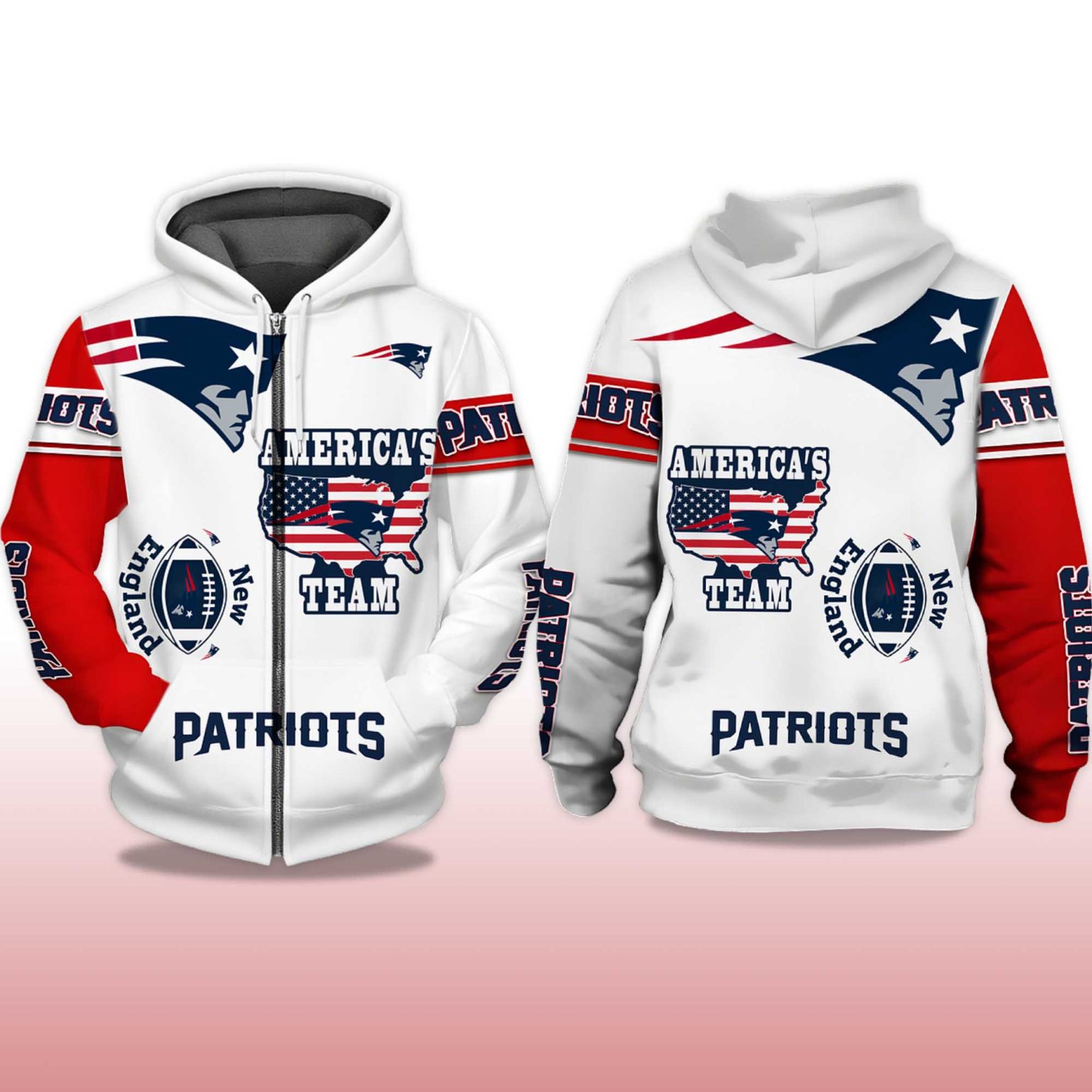 Patriots America's Team Zip Hoodie