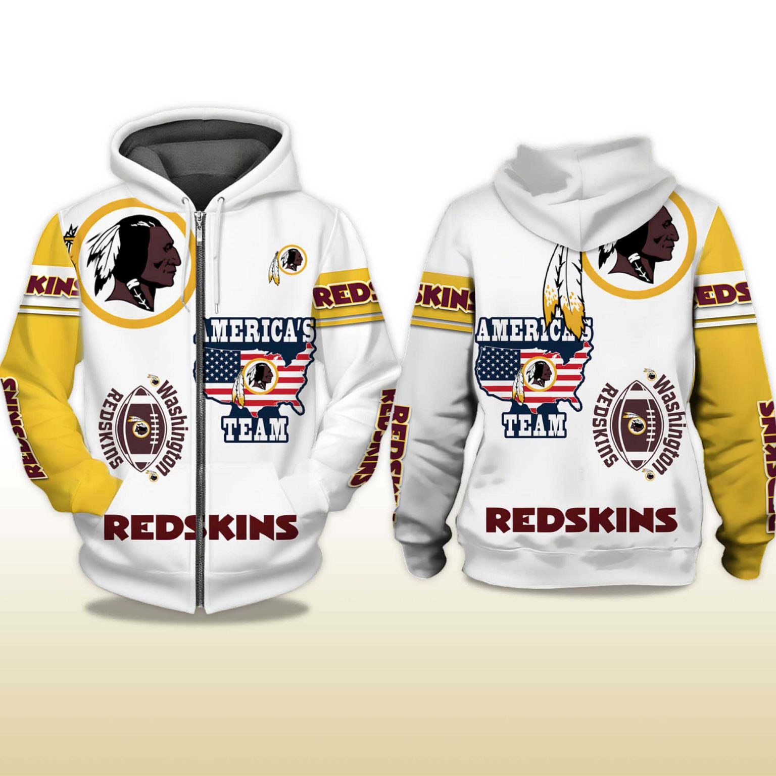Redskins America's Team Zip Hoodie