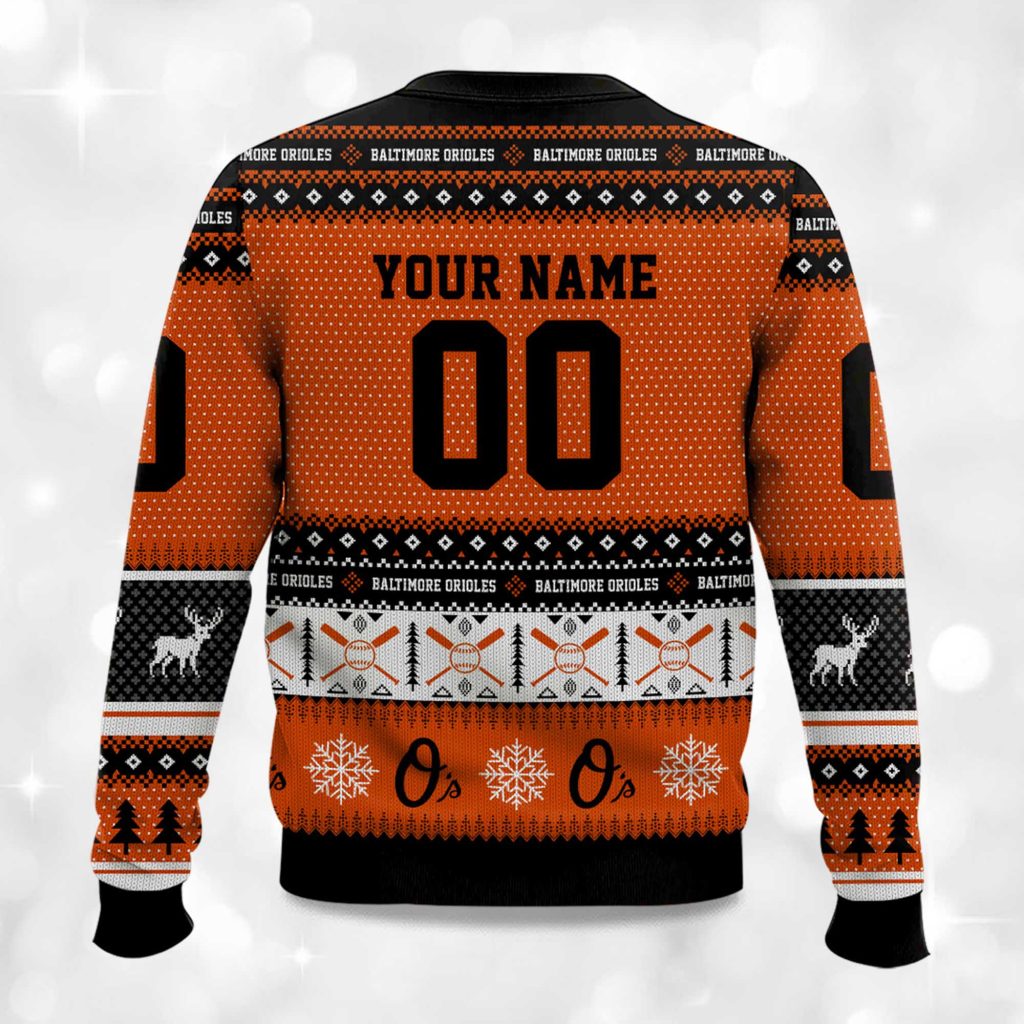 2025 Christmas Baltimore Orioles Personalized Ugly Sweater