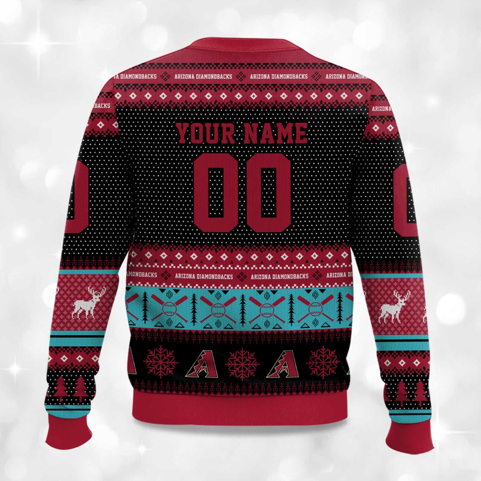 2025 Christmas Diamondbacks Personalized Ugly Sweater