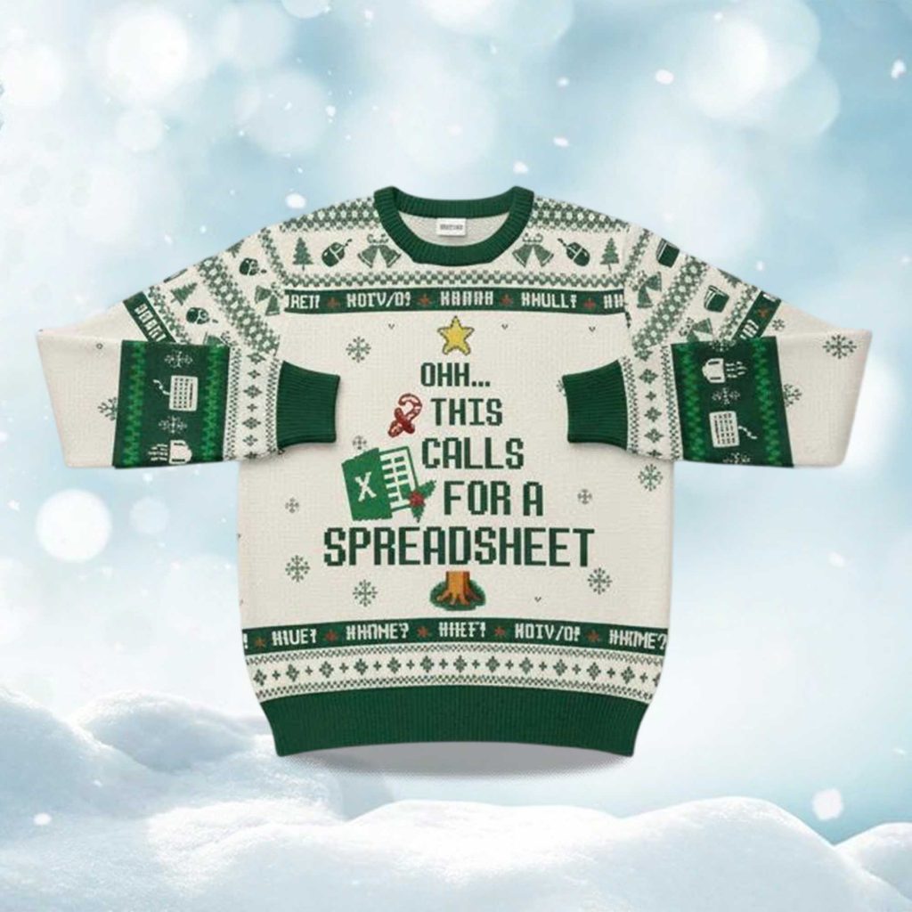 2025 Christmas Funny Excel Ugly Sweater