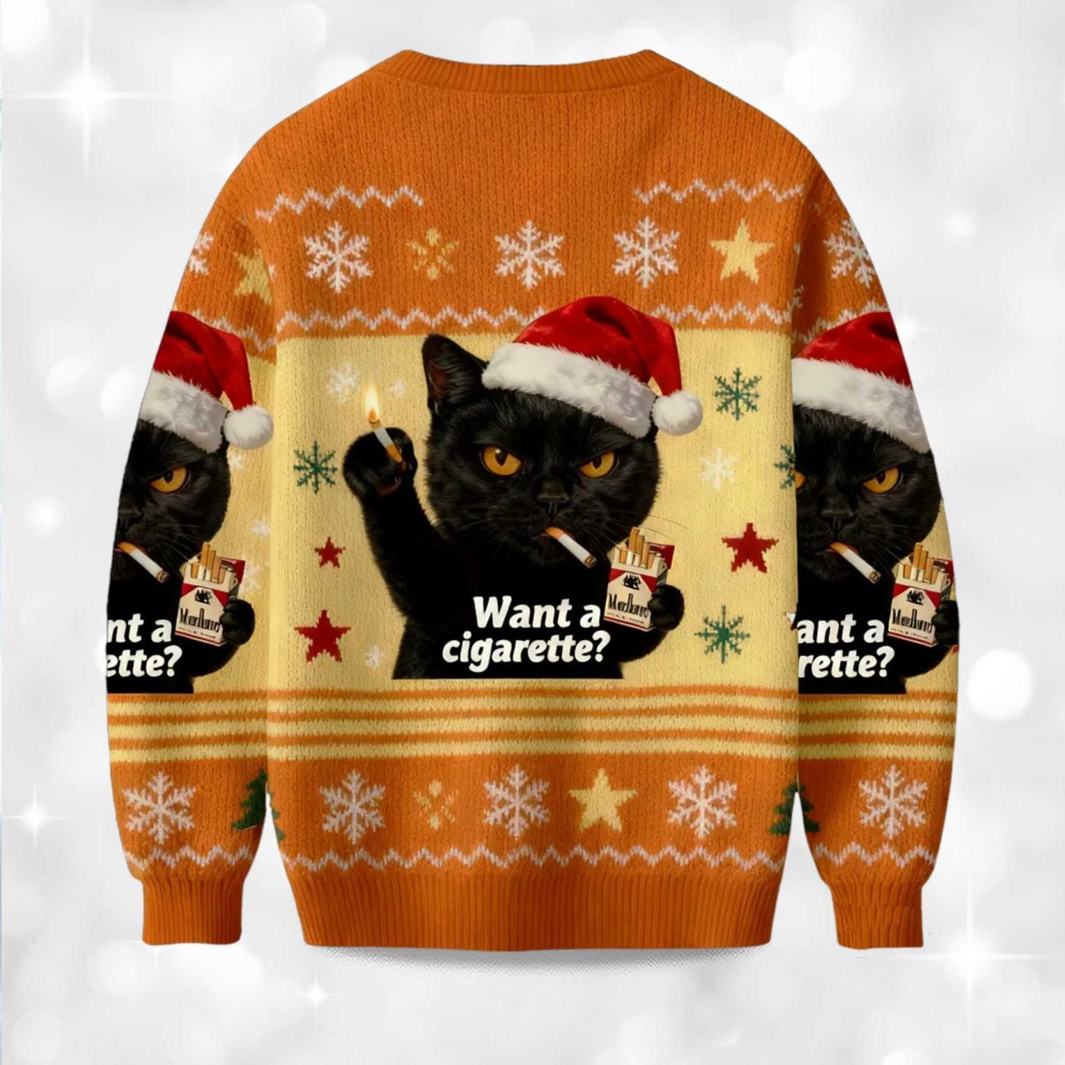 2025 Marlboro Want a Cigarette Christmas Ugly Sweater