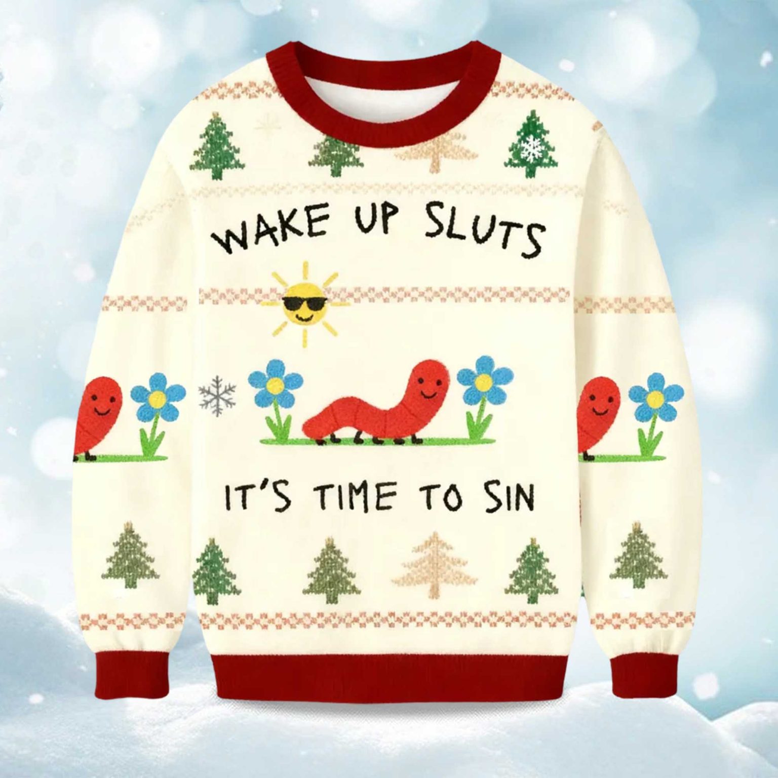 2025 Wake Up Slut It's Time To Sin Christmas Ugly Sweater