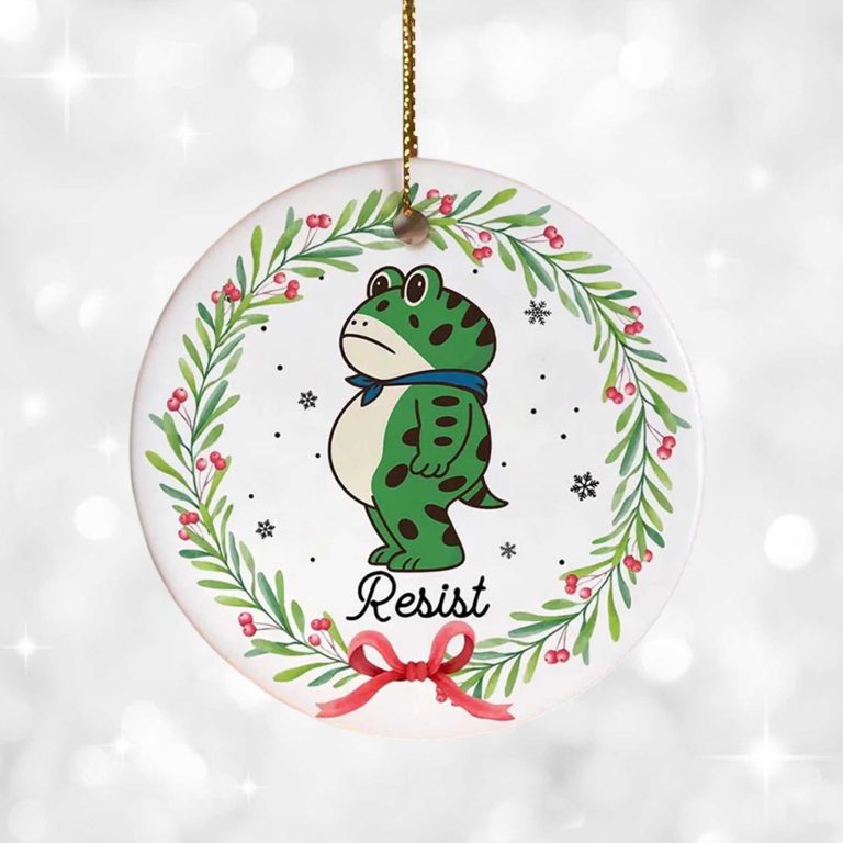 Christmas Portland Frog Resist Ornament