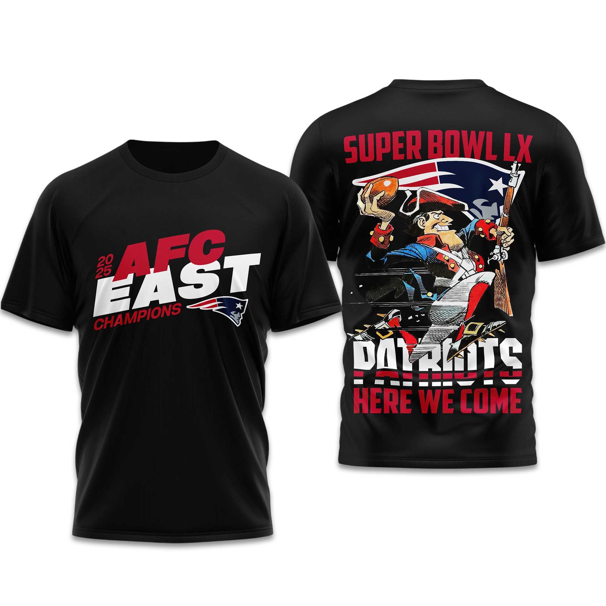 Patriots 2025 AFC EAST Champions Bowl Here We Come Shirt